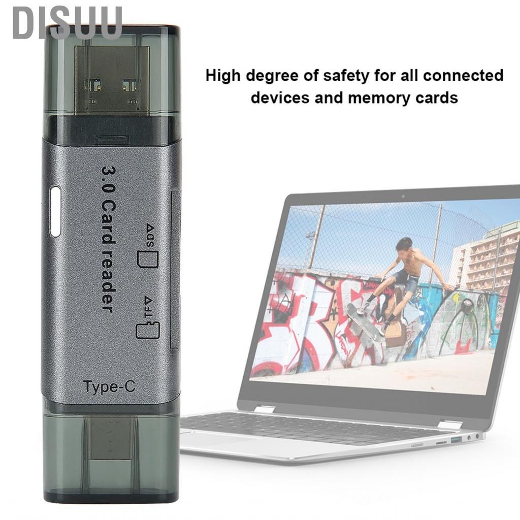 Disuu เครื่องอ่านการ์ดหน่วยความจำภายนอก USB แบบสองหัว OTG USB‑A/USB‑C/การแลกเปลี่ยนข้อมูลฟรี ...