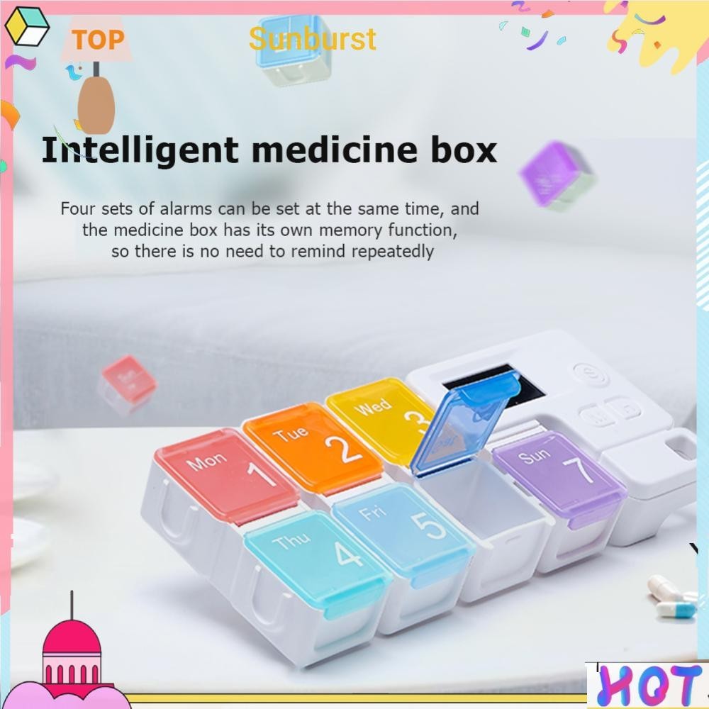 Smart 7-Day Pill Organizer Timing Reminder Medicine Storage Weekly Drug ...