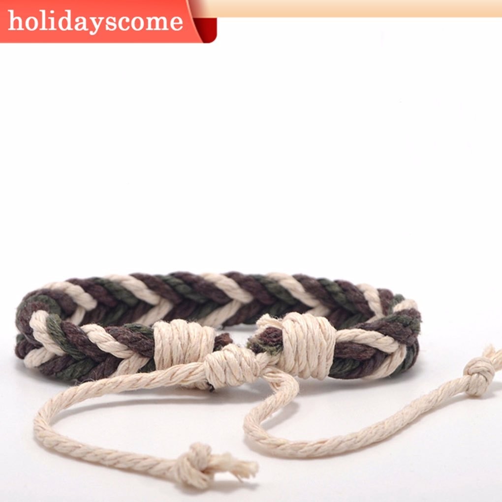 【Hclm】สร้อยข้อมือ ผ้าฝ้าย แฮนด์เมด สีฟ้า สีเขียว สไตล์มินิมอล สําหรับคน ...