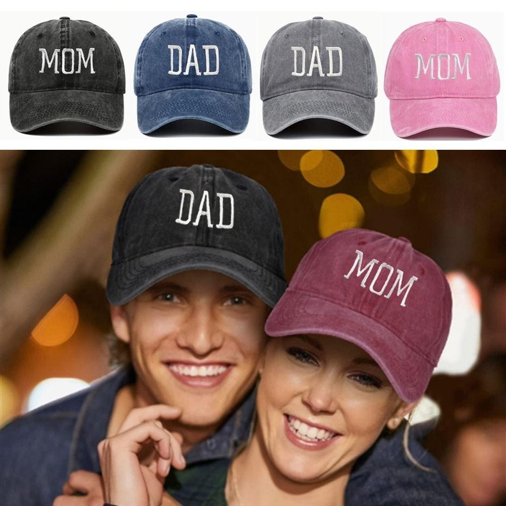 FASHIONVALL Distressed Faded Cap, Visors Vintage DAD MOM เย็บปักถักร้อย ...