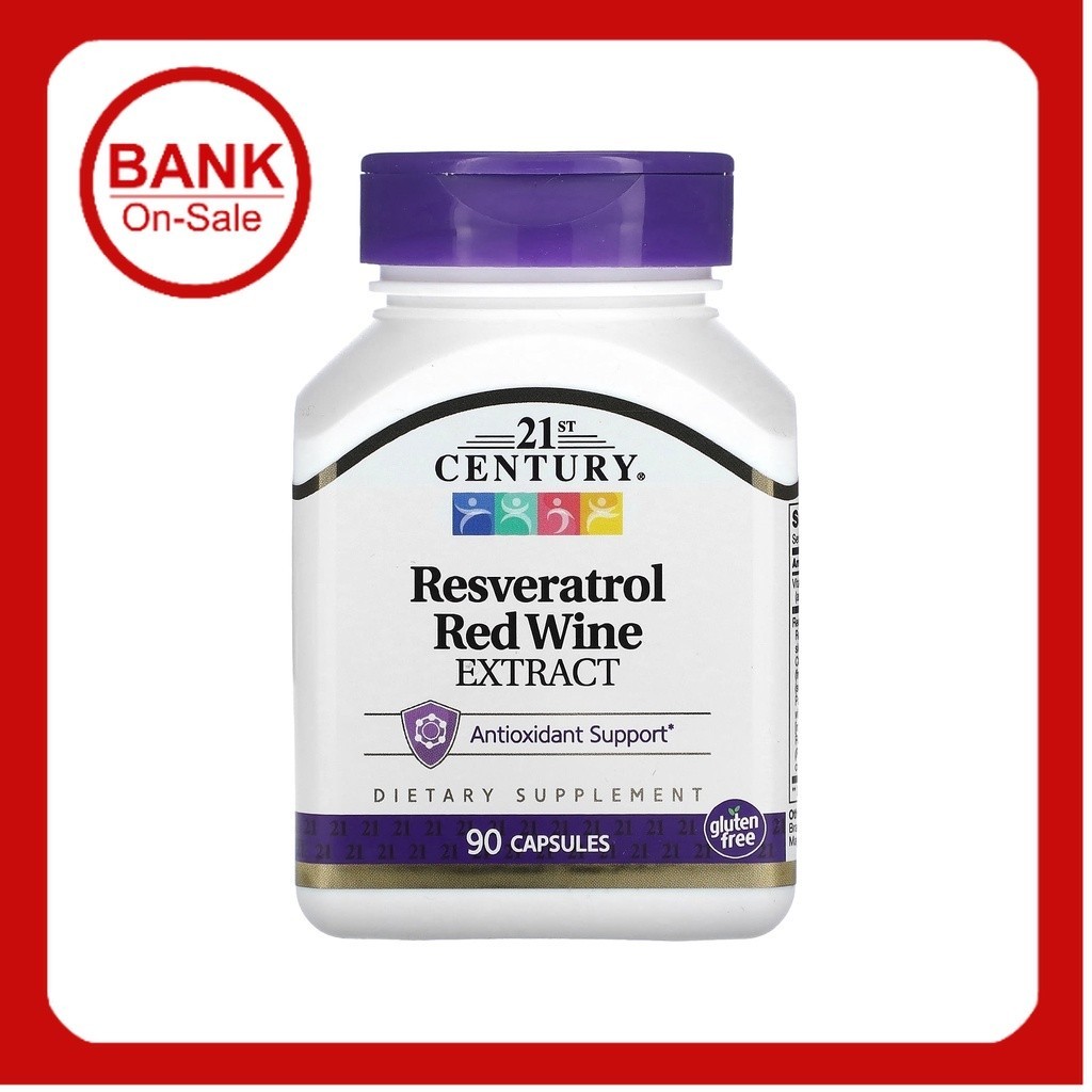 21st Century, Resveratrol Red Wine Extract, 90 Capsules | Shopee Thailand