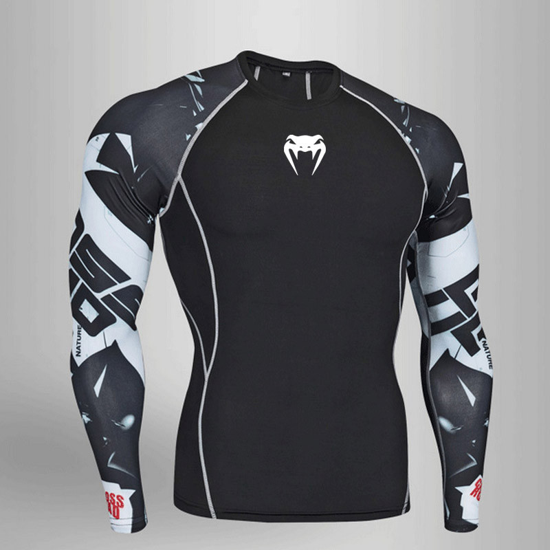 Ufc Mens Rashgarda MMA Long Sleeves Compression Shirt Sun Protection ...