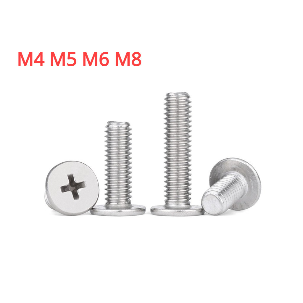 [YMH1]น็อต สกรู หัวเตเปอร์ แฉก F+ สแตนเลส 304 เกลียวมิล หยาบ / Flat Head Phillip Machine Screw ...