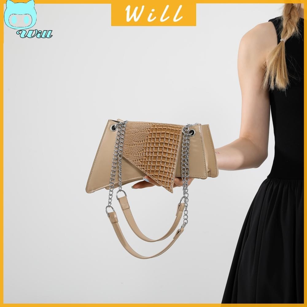 ผู้หญิง PU Chain Crossbody จระเข้เนื้อรูปพิเศษทุกวันกระเป๋า | Shopee ...