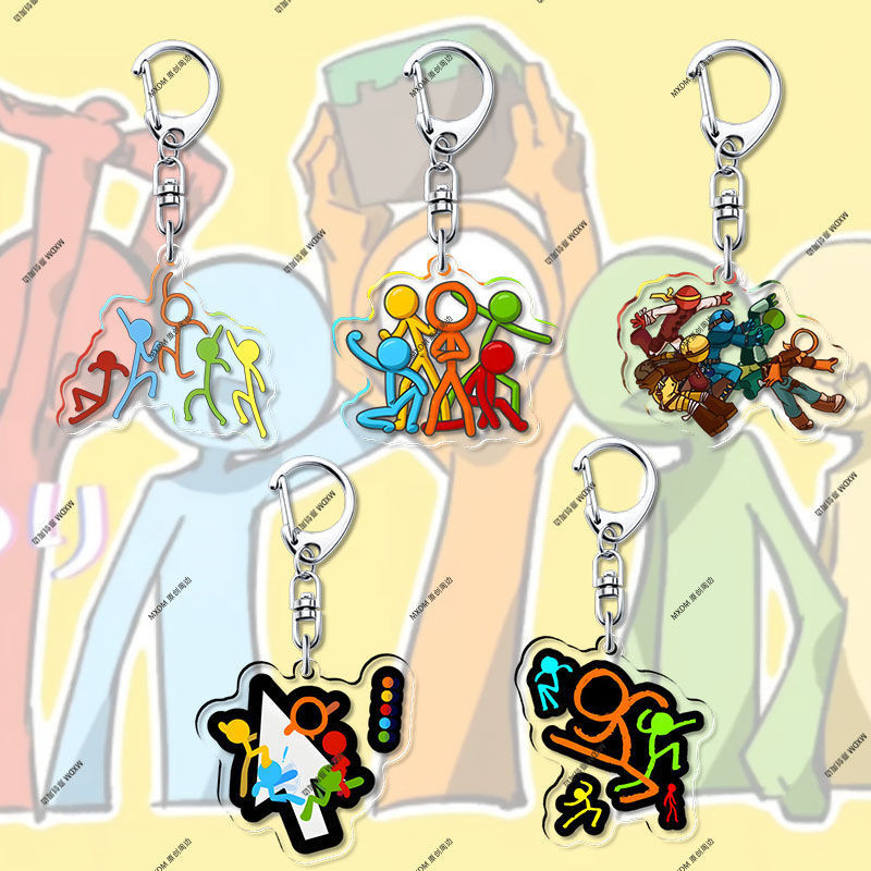 Alan Becker อะนิเมะ KeyChain ผู้หญิง Key Chain สําหรับชายแหวนอะคริลิค ...