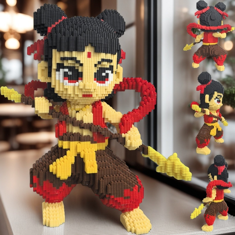 ใช้งานร่วมกับเลโก้บล็อกตัวต่อประกอบของเล่น Nezha Magic Boy Haihai D สาม ...