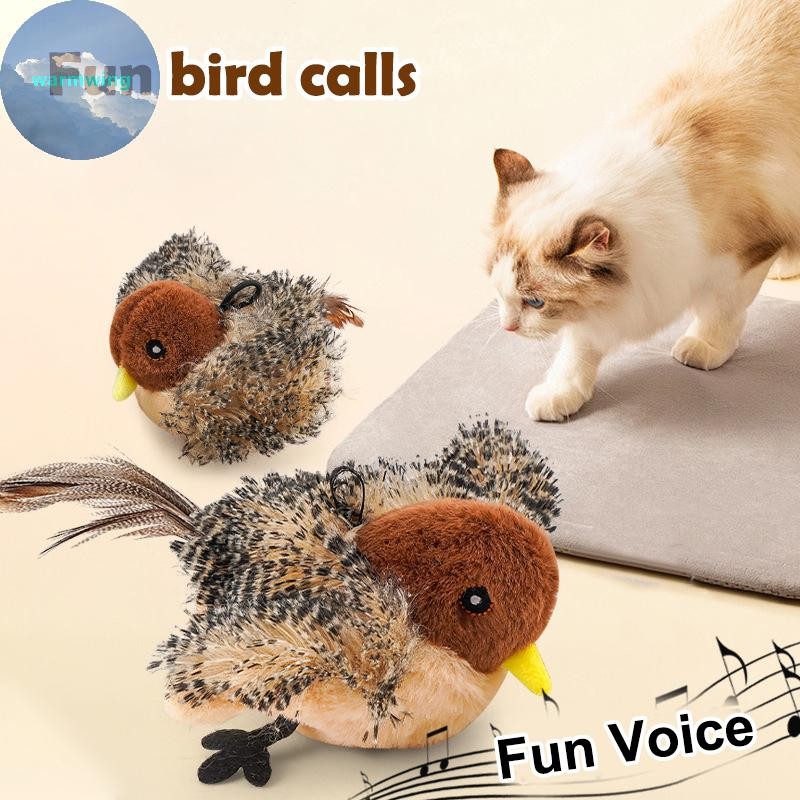Warmwing Interactive Bird ของเล่นแมว USB ชาร์จ Flying Birds ของเล่นแมวปรับรีโมทคอนโทรลไฟฟ้า ...