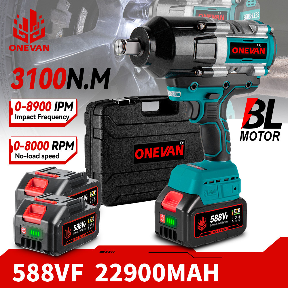 Onevan 3100NM ประแจผลกระทบไฟฟ้าแบบไม่มีแปรงแรงบิด 3/4 นิ้วประแจไร้สายไข ...