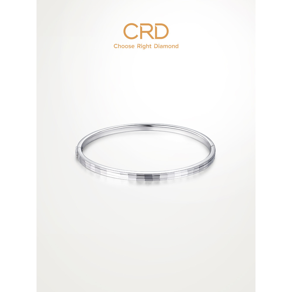 สร้อยข้อมือแพลตตินัม CRD สำหรับผู้หญิง ทองคำขาว PT950 สร้อยข้อมือวงกลมเรียบง่าย สร้อยข้อมือนาง ...