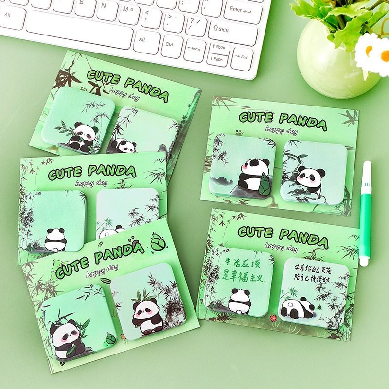 60 แผ่น Pandas Sticky Notes ชุดน่ารักการ์ตูน Pandas Self-Stick Notes ...