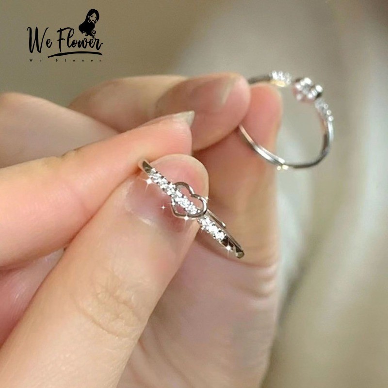 We Flower แหวนเงิน s925 รูปหัวใจ สไตล์เกาหลี เครื่องประดับ สําหรับผู้หญิง งานหมั้น ปาร์ตี้ ...