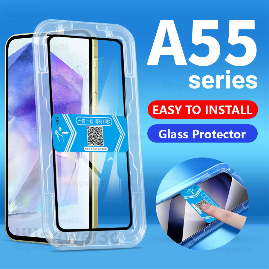 ฟิล์มกระจกนิรภัยกันรอยหน้าจอ แบบเต็มจอ ติดตั้งง่าย สําหรับ Samsung Galaxy A56 A36 A26 A16 A06S ...