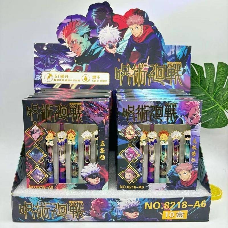 6 ชิ ้ น/กล ่ องอะนิเมะ Jujutsu Kaisen เจลปากกาน ่ ารัก Satoru Gojo ...