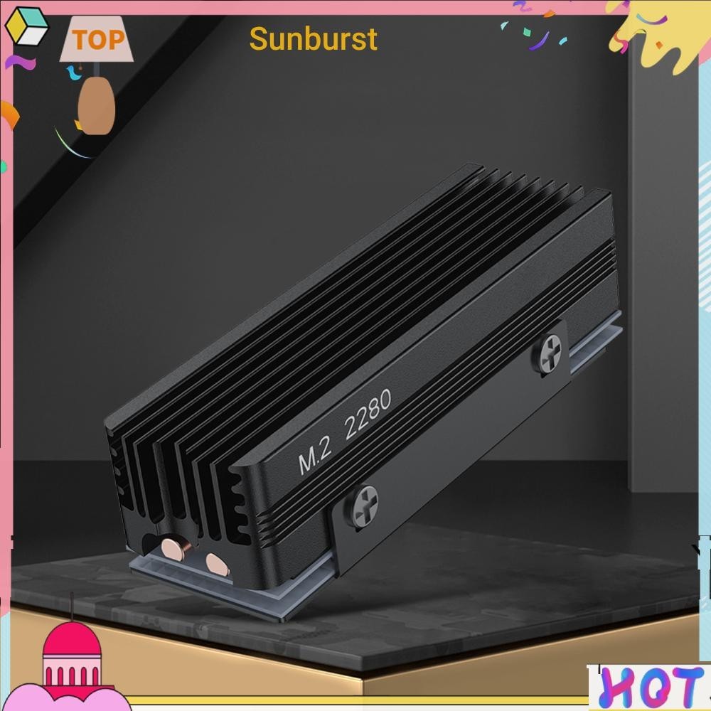 M.2 SSD Heatsink 2 Copper Heat Pipes Aluminium Cooler with Thermal ...