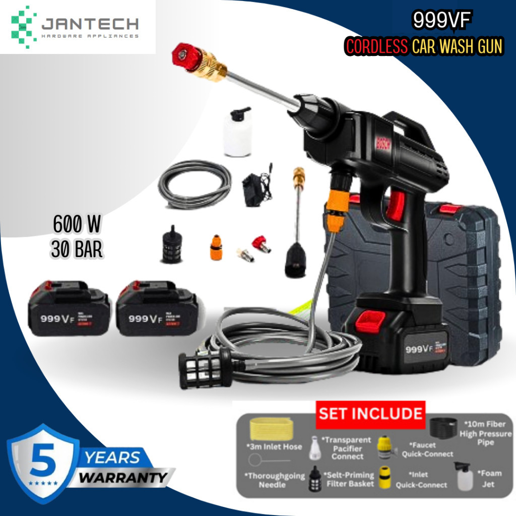 สินค้าขายดี แนะนำJANTECH 999VF Cordless Water Jet ปืนฉีดน้ำแบบพกพา เครื่องฉีดน้ำแรงดันสูง ...