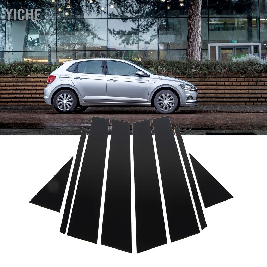 YiChe 8ชิ้นหน้าต่างภายนอกเสาปกกลอสสีดำBเสาสติ๊กเกอร์หน้าต่างปั้นประตู ...