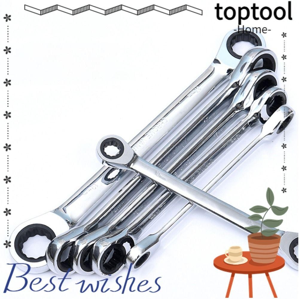 Toptool แหวนคู ่ ประแจวงล ้ อ 8/9/10/11/12/13/14/15/16/17/18/19mm Chrome Vanadium Steel Ratchet ...