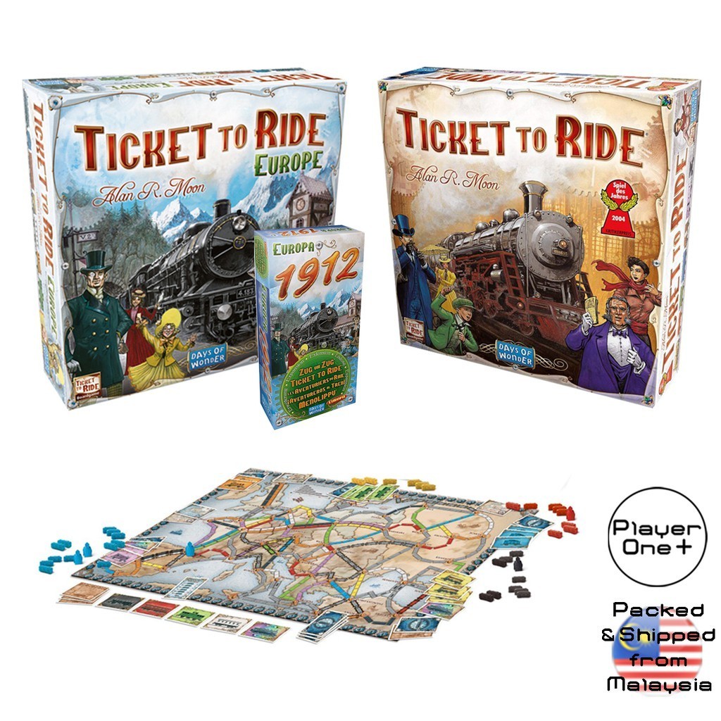 [คุณภาพมาก] Ticket To Ride US & Europe Edition เกมกระดานการ์ดเกมสนุกเกม ...