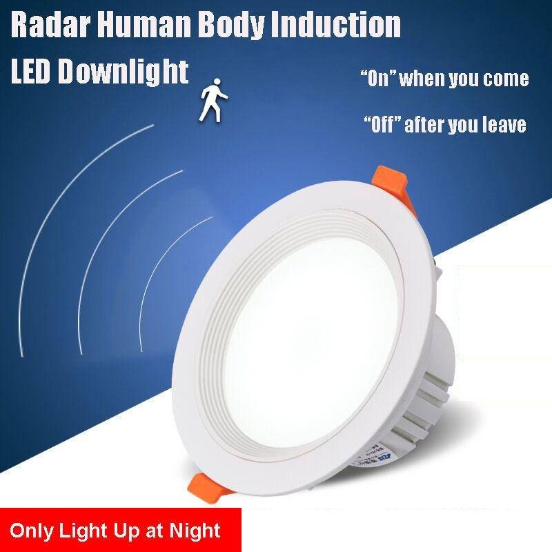 Radar Induction LED Downlight 6000K สีขาว 5W 7W 9W บันไดโคมไฟ SMD แหล ่ ...