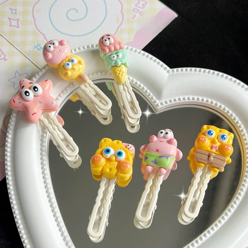 การ์ดขนาดกลาง SpongeBob SquarePants คลิปคลื่น ins สาวหัวใจการ์ตูน ...