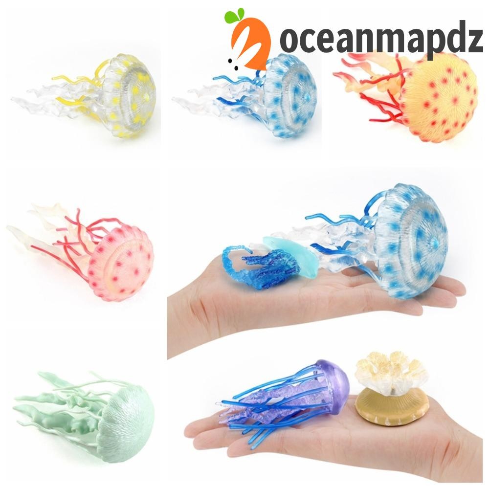 Oceanmapdz สัตว์ทะเล,เหมือนจริงแมงกะพรุนแข็งปลาดาวดอกไม้ทะเล,สัตว์ทะเลพลาสติกหลากสีสมจริง Ocean ...