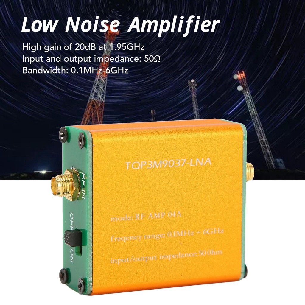 สนุก~ 0.1MHz-6GHz Full Band Low เครื่องขยายเสียง Professional 20dB High Gain LNA RF Power ...