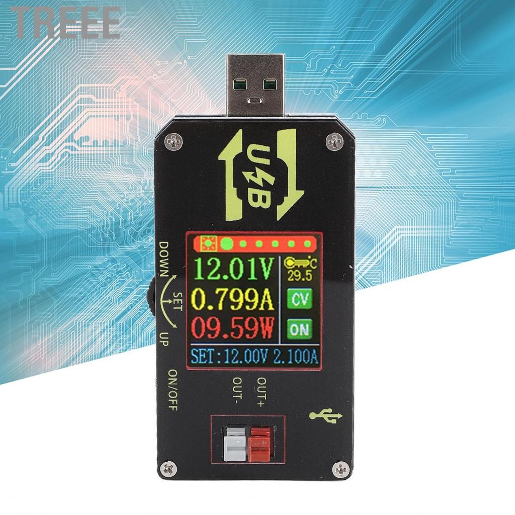 Treee USB C แรงดันไฟฟ้าเครื่องวัดกระแสไฟฟ้าเครื่องทดสอบปัจจุบัน 1.44 นิ้ว LCD หน้าจอ LCD 160 ...