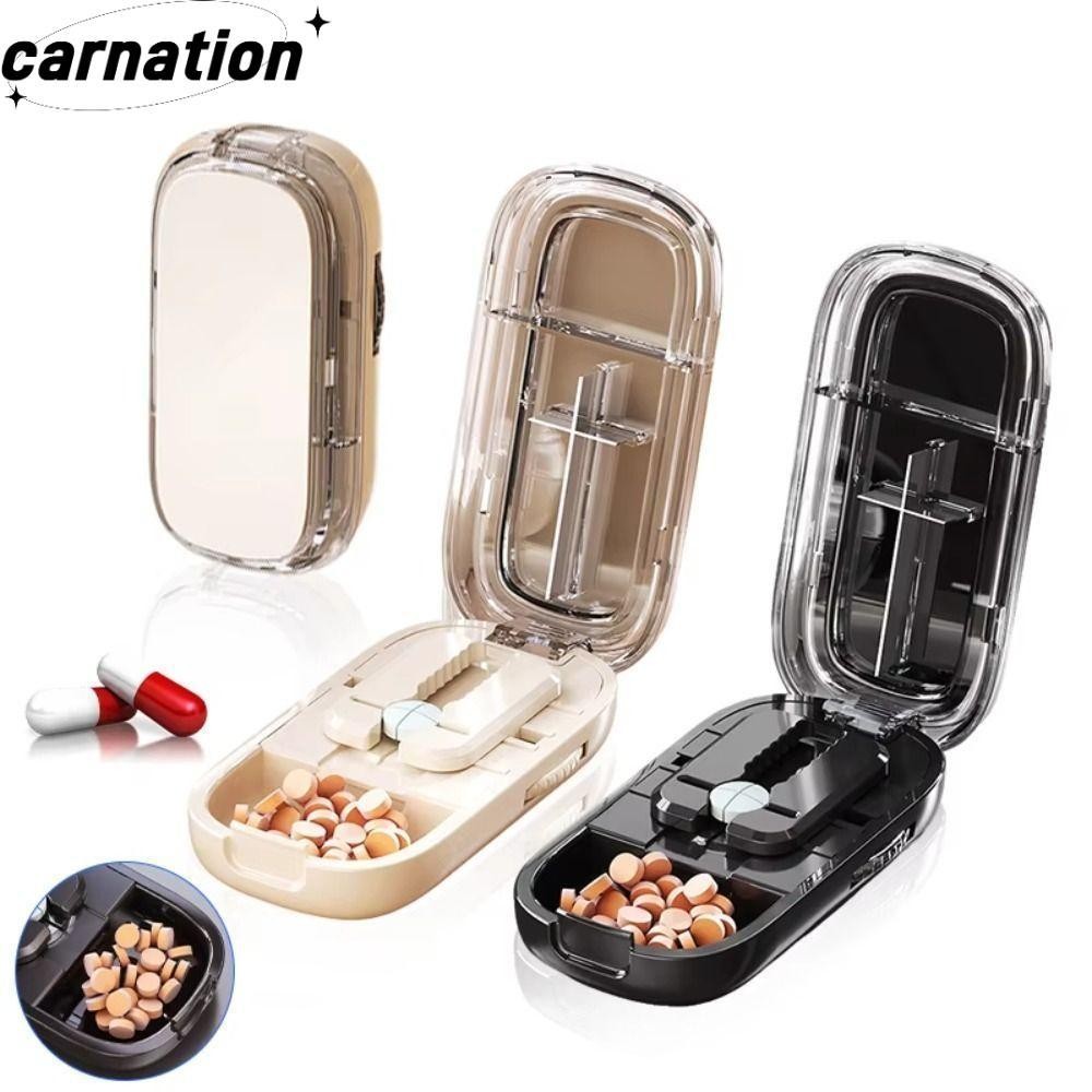 Carnation กล่องเก็บเครื่องตัดยา,ยาแท็บเล็ต Divider Organizer Quartering ...