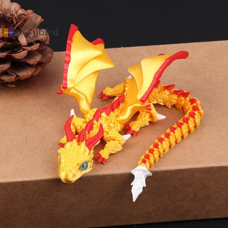 Honeybird 1 PC 3D พิมพ์ Winged Carriage Dragon Figurine สุ่มตา Art Deco ...