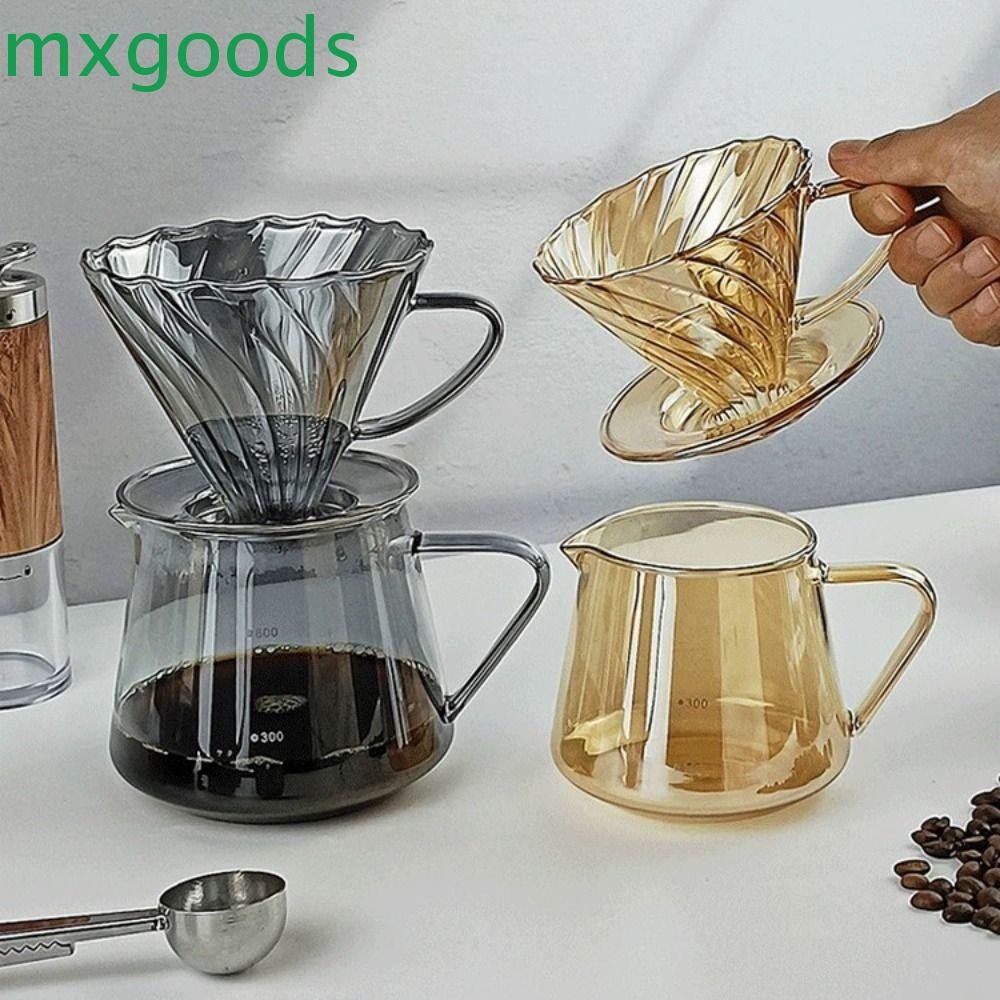 Mxgoods ชุดเครื่องชงกาแฟ,300/600มิลลิลิตรล้างกาแฟหม้อกรอง,กาแฟเซิร์ฟเวอร์แก้วที่เรียบง่ายกรวยรูป ...