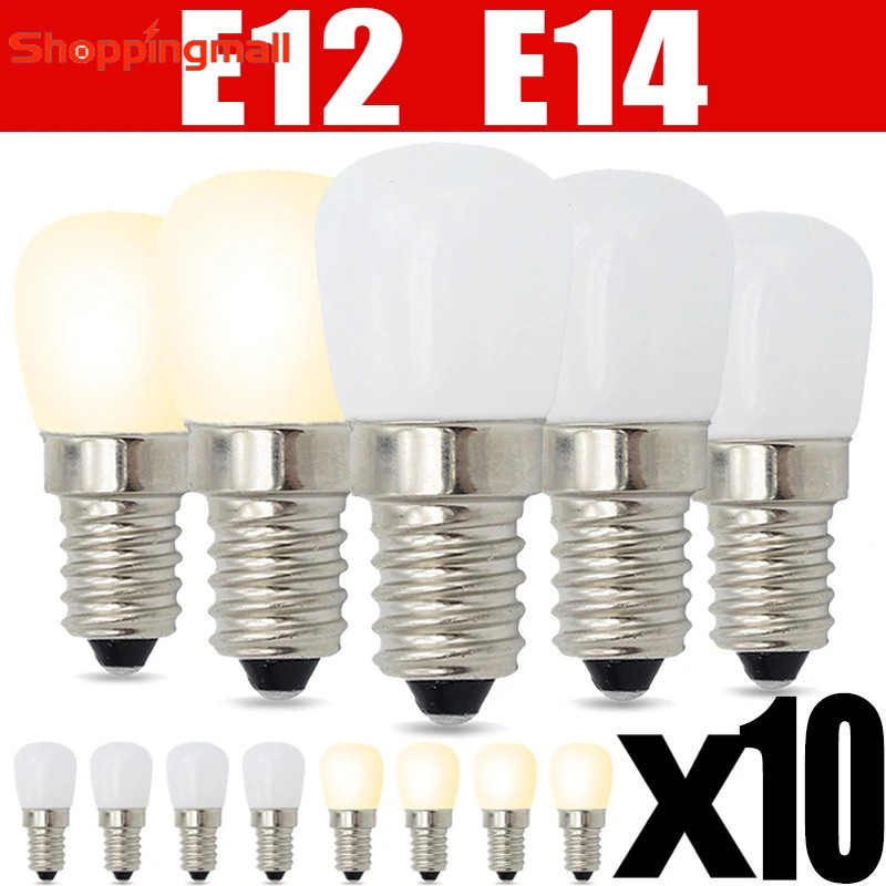 หลอดไฟ LED E12 E14 220V 10 2 ชิ้น สําหรับตู้เย็น ตู้โชว์ | Shopee Thailand