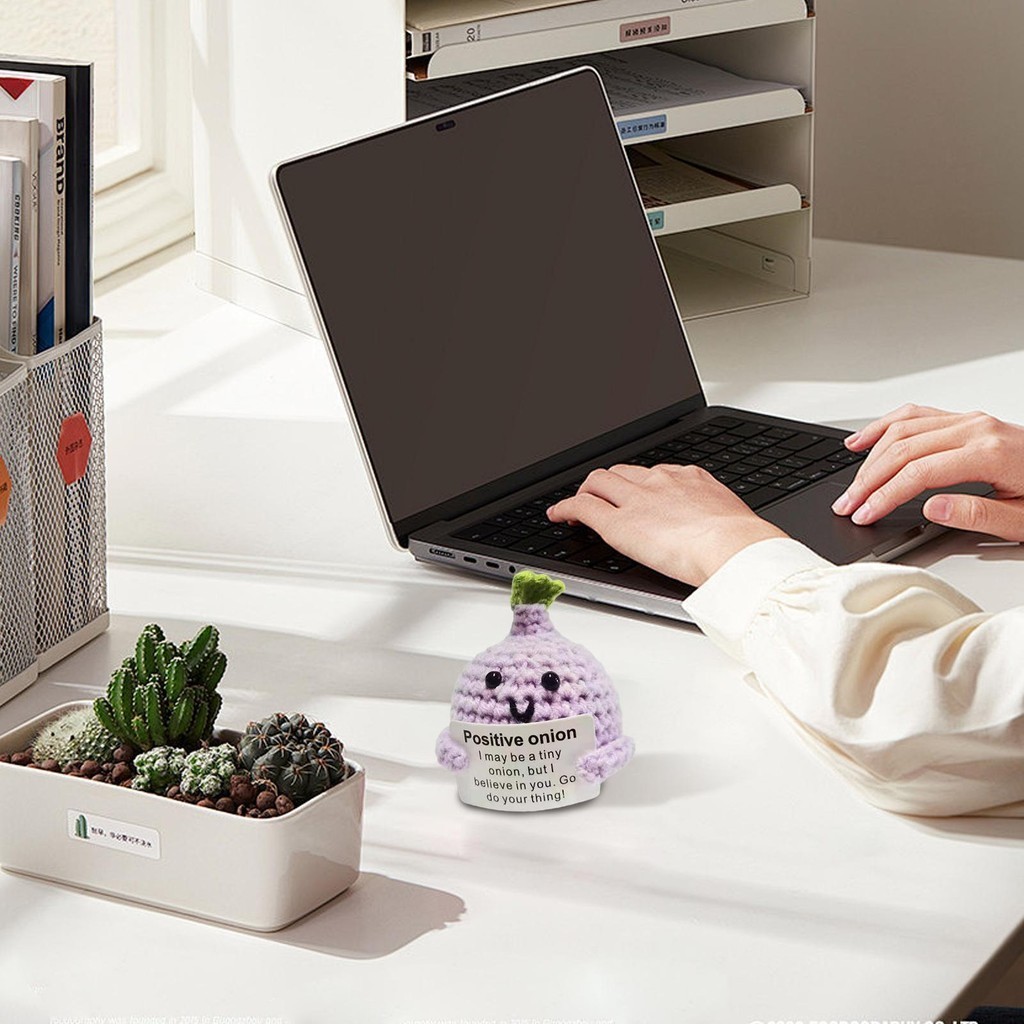 Positive Crochet Onion Blueberry Bunny Emotional Support โครเชต์ตุ๊กตา ...