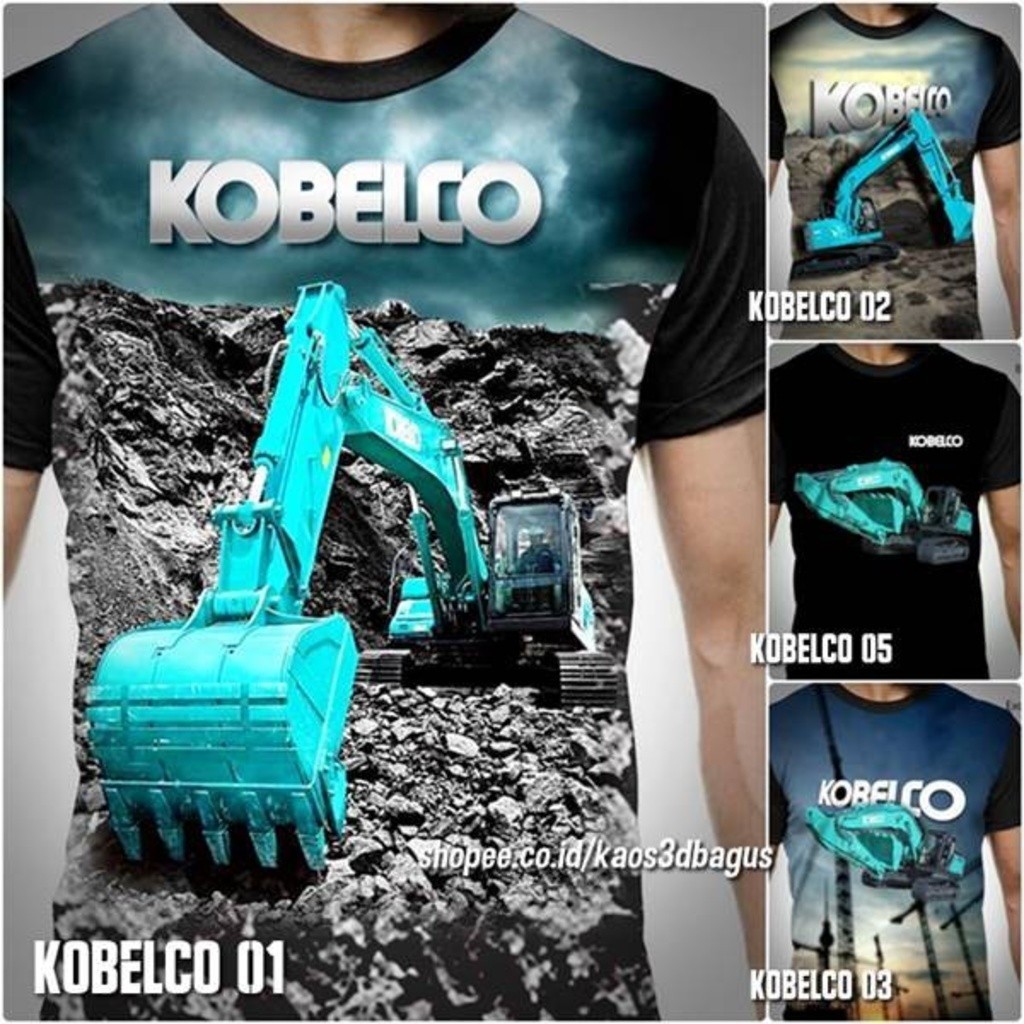 2024 แฟชั่น Kobelco EXCAVATOR อุปกรณ์หนักเสื้อยืด Pama Adaro Mining ...