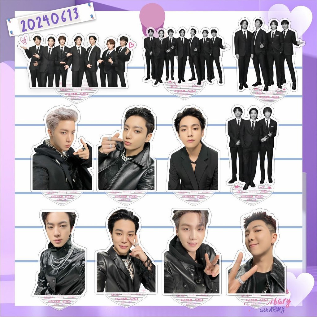 Kpop BTS 11th Anniversary Acrylic Double-sided Standing Sign Star ...