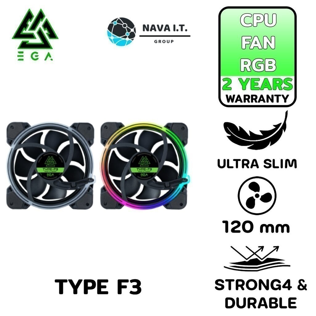🛵มีส่งด่วน💨 EGA TYPE F3 CASE FAN RGB สินค้าประกันศูนย์ 2ปี | Shopee ...