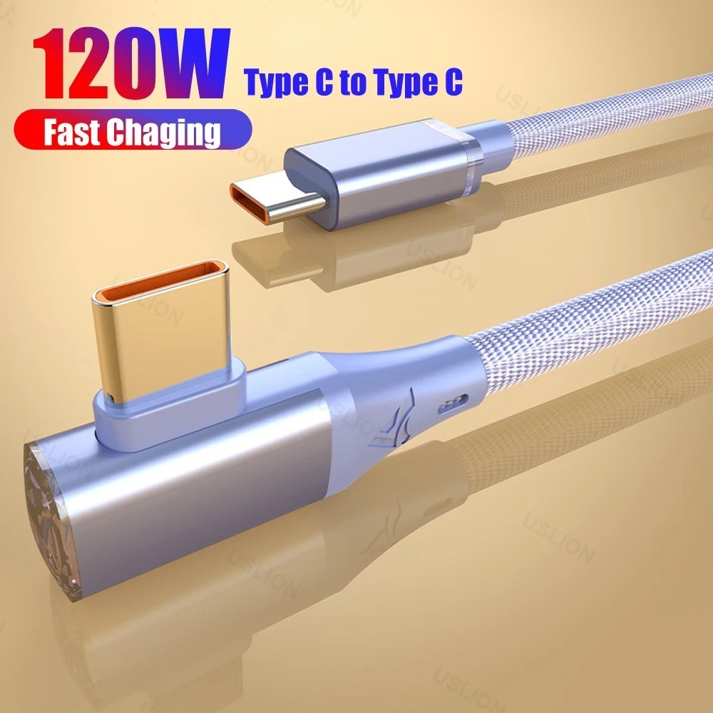 120w Type C ถึง Type C สําหรับ Fast Charging ข้อศอกข้อมูลสําหรับเกม ...