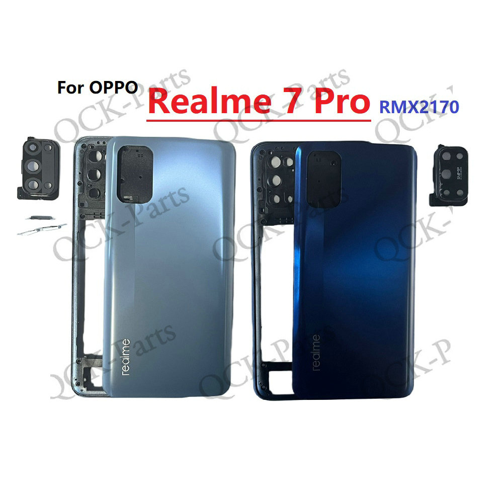ฝาหลังแบตเตอรี่ประตูด้านหลังสําหรับ OPPO Realme 7 Pro RMX2170 ฝาหลัง ...