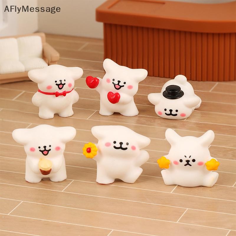 Afl Mini Maltess Figurine การ์ตูนลูกสุนัขเครื่องประดับ Little White Dog ...