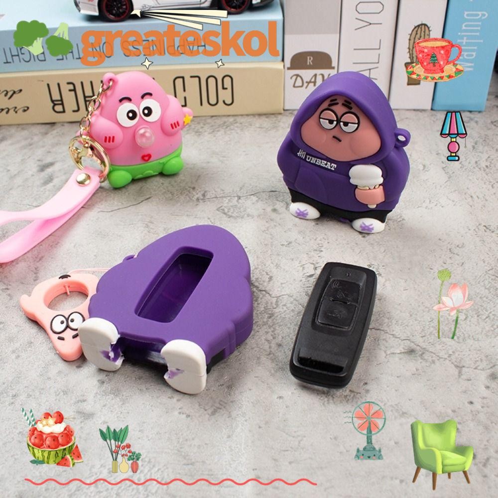 Greateskol Key Full Cover, Patrick Star ซิลิโคนรถจักรยานยนต์ Remote Key ...
