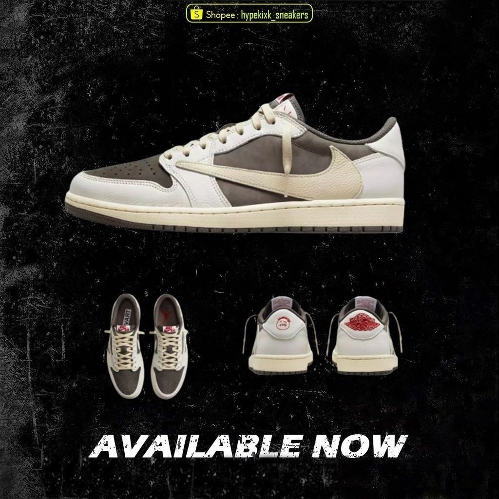 รองเท้ากีฬา Nike Air Jordan 1 low OG X Travis Mitsubishi reverse mocha ...