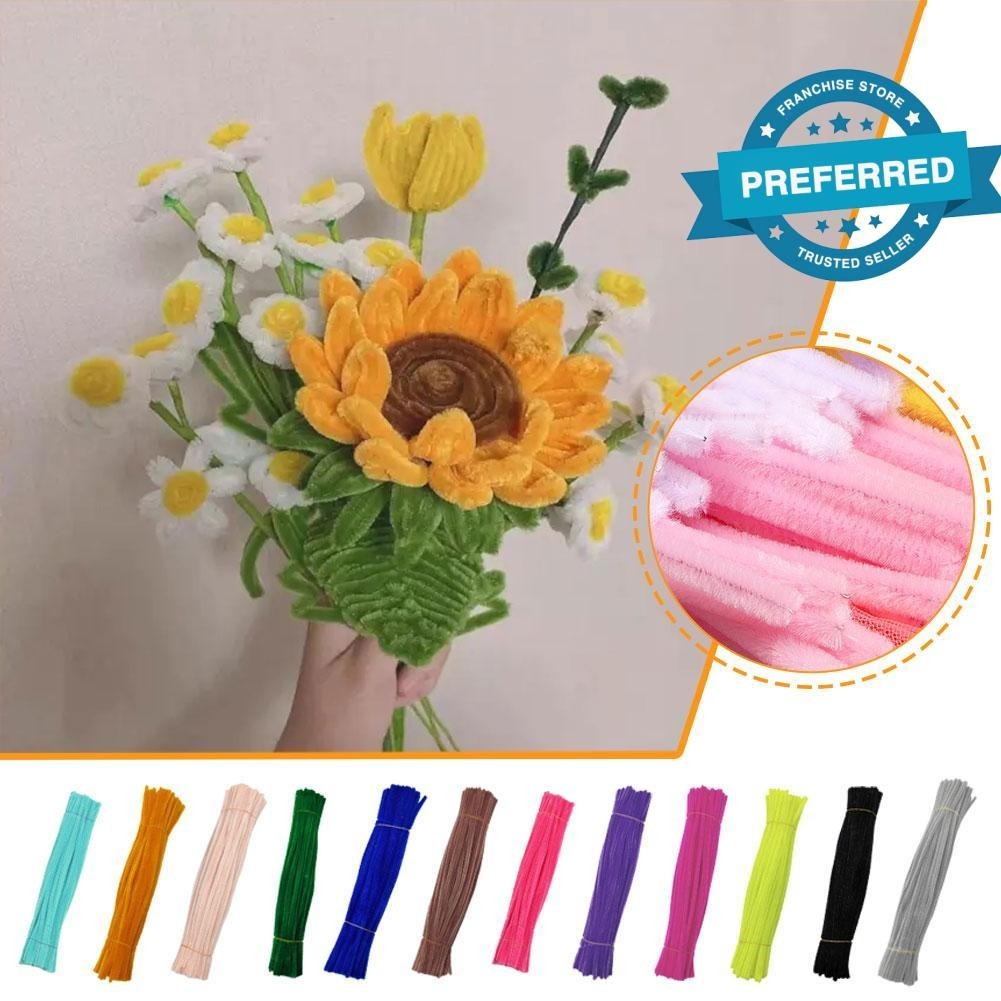 ลวด Chenille สี Fluffy Sticks Diy Craft Fuzzy Stems Twist Wire สําหรับ ...
