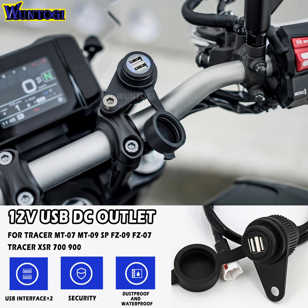 QL Motorcycle 12V DV USB DC Outlet For Yamaha MT-07 MT-09 SP Tracer FZ ...