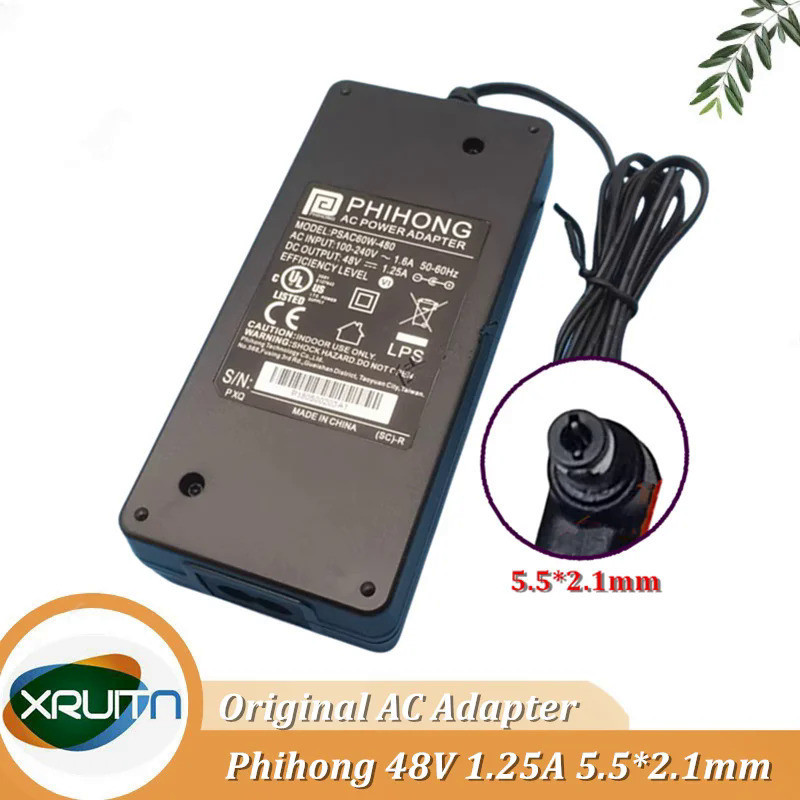 ของแท้ Phihong AC Power Adapter 48V 1.25A 60W 5.5x2.1 มม.PSAC60W-480 ...