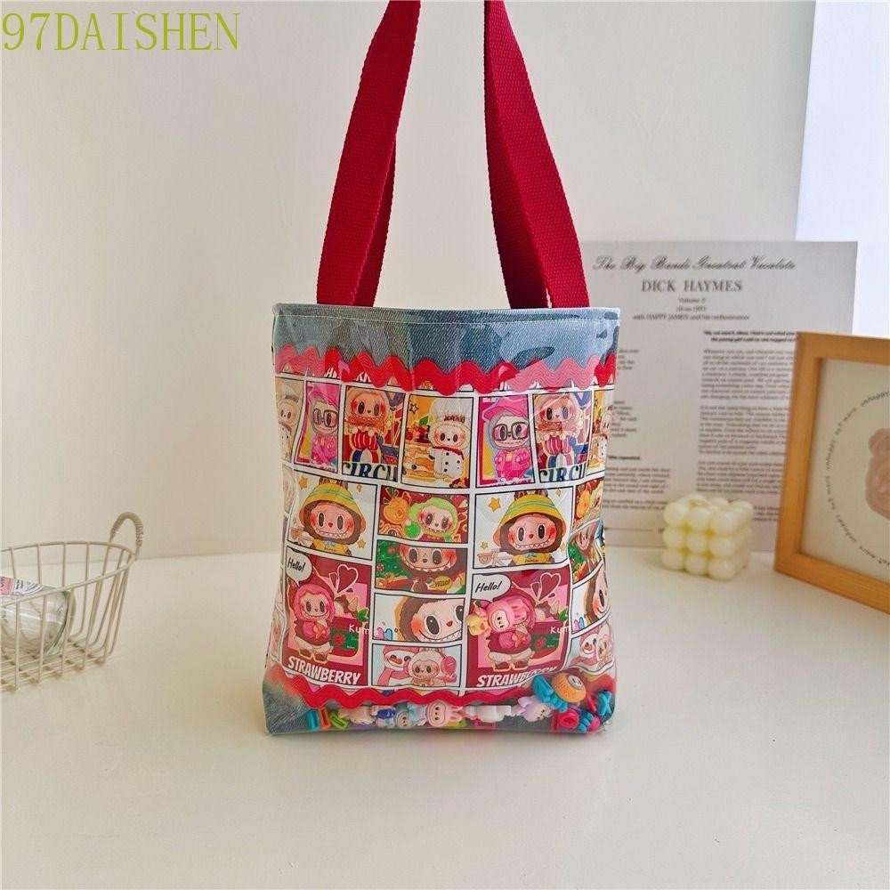 Daishen1 Catroon Tote Bag, Lunch Bag Printing Labubu Canvas Bag ...