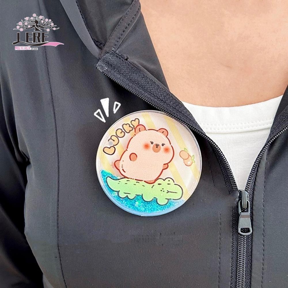 Jeremy1 Capybara Badge,พลาสติกสัตว์จิตเข็มกลัด,ป้ายเสื้อไหลทรายพิมพ์รถ ...