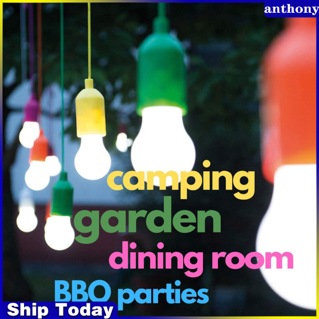 Anthony แบบพกพาหลอดไฟ Led Retro แขวนสีสันดึงสายไฟหลอดไฟ Night Light ...