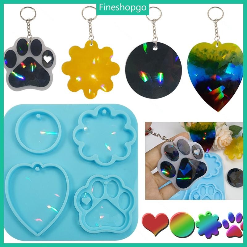 Fine DIY Shiny Glossy Light และ Shadow พวงกุญแจแม่พิมพ์ Charms Mould เรซิ่นอีพ็อกซี่ ...
