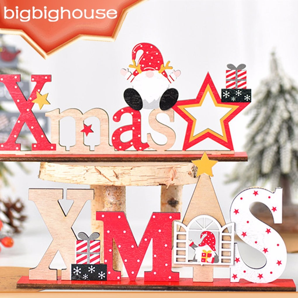 BihoXmasไม้ตกแต่งป้ายหัตถกรรมพร้อมขาตั้งFaceless Old Manตัวอักษรภาษา ...