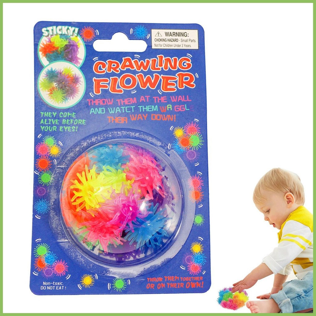 หน้าต่าง Crawler Sticky ของเล่นหลากสียืด Sticky Rolling Ball ของเล่น ...