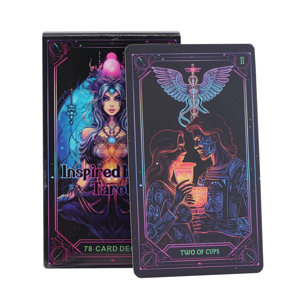 แรงบันดาลใจ Neon Tarot C Oracle การ์ดสํารับ 78 ชิ้นแรงบันดาลใจนีออน ...